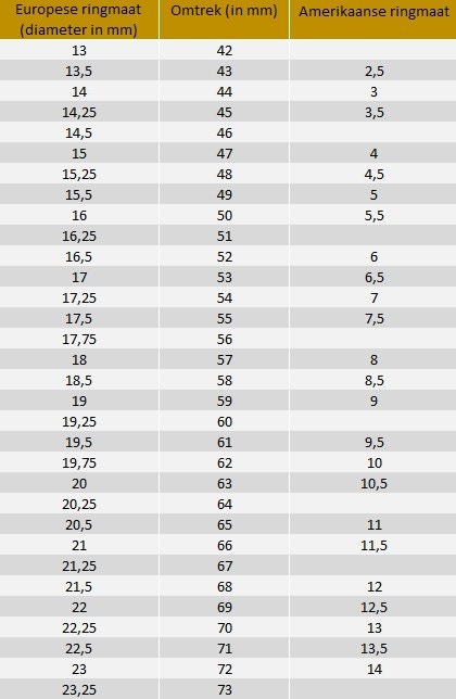 Maat bepalen - Treasure Juwelier